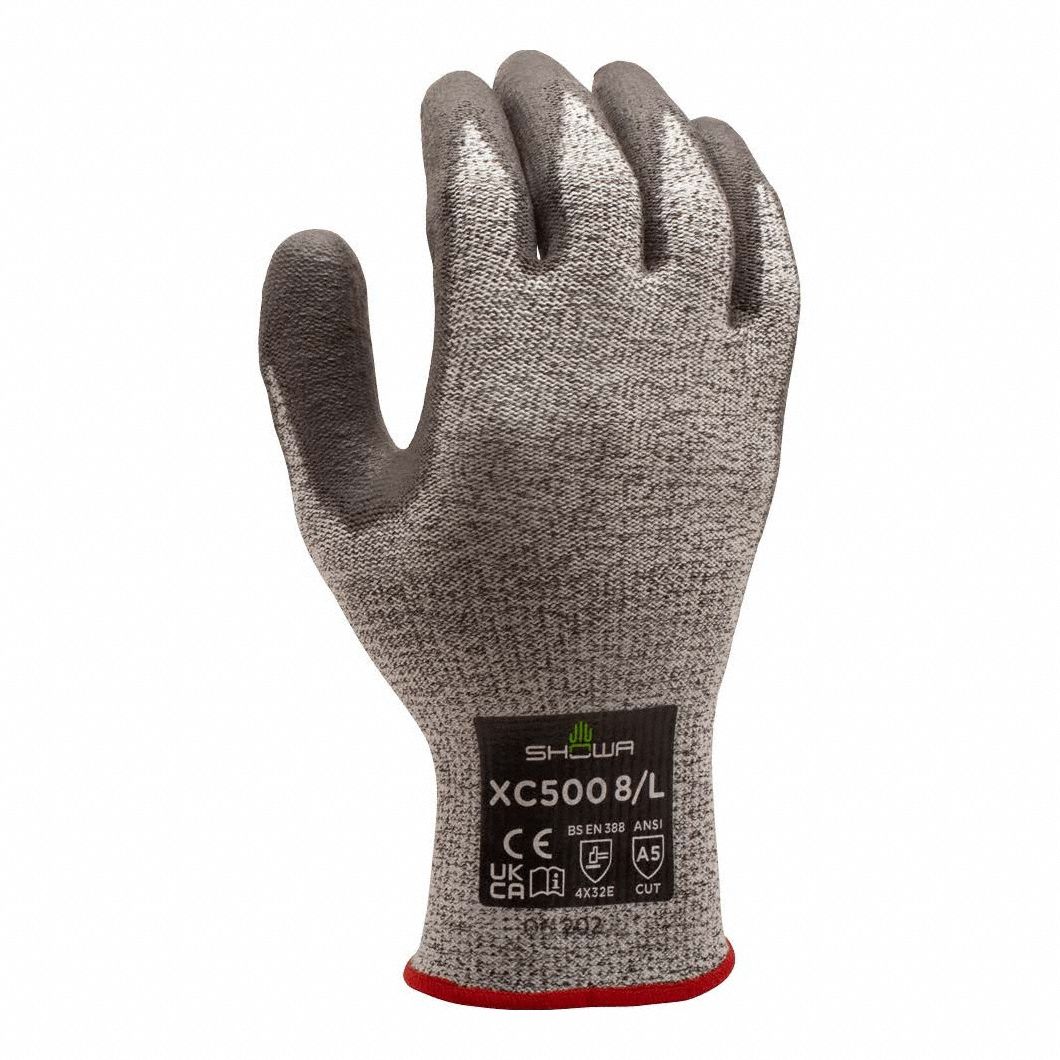 SHOWA, XL ( 9 ), ANSI Cut Level A5, Knit Gloves - 817Z17|XC500XL-09 - Grainger