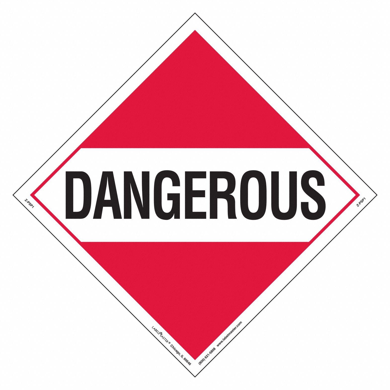 LABELMASTER, Dangerous, 10 3/4 in x 10 3/4 in, Dangerous Placard ...