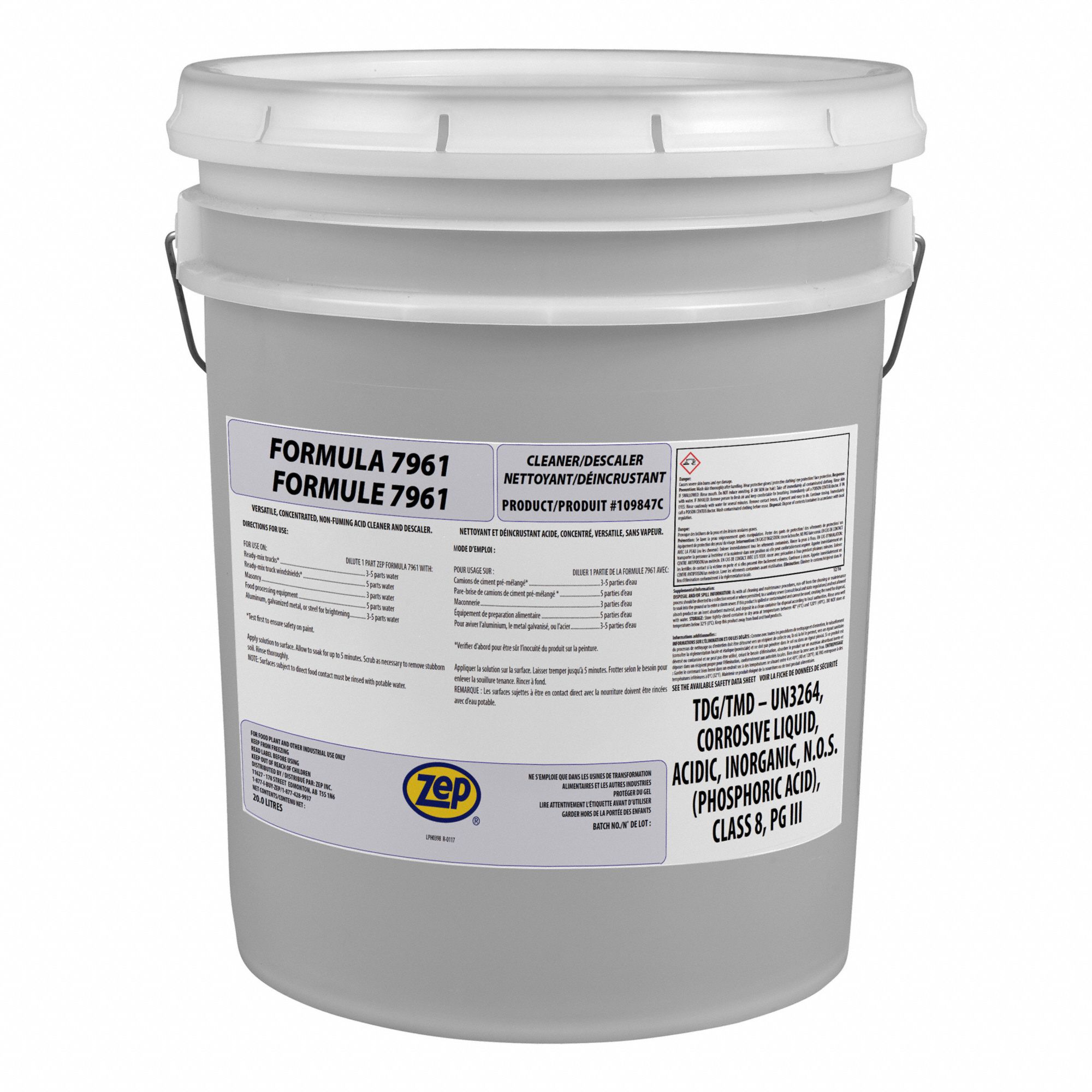 ZEP FORMULA 7961 20L - Calcium, Lime and Rust Removers - ZEP109847C ...