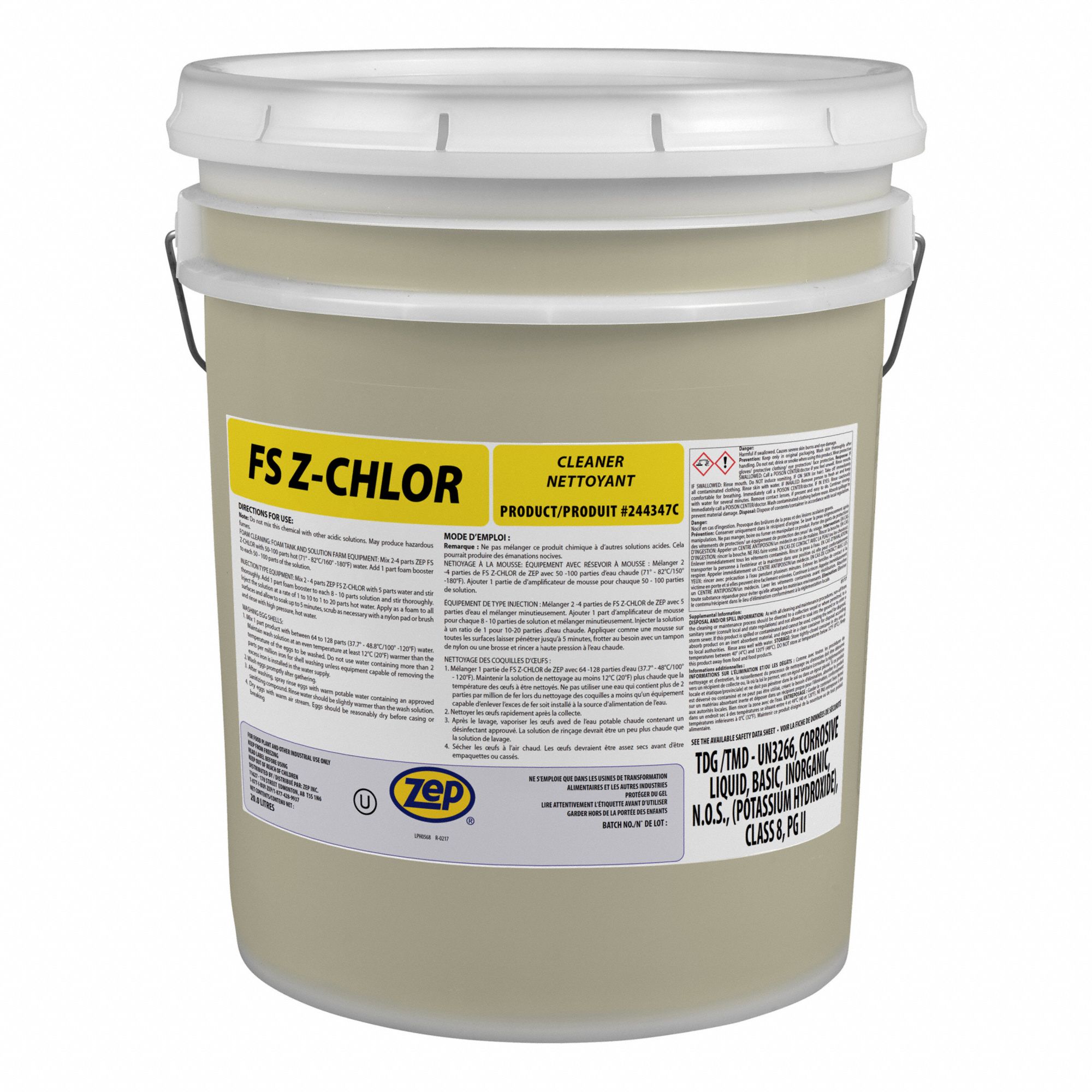 ZEP FS Z-CHLOR 20L - Food Sanitizing Equipment and Test Kits ...
