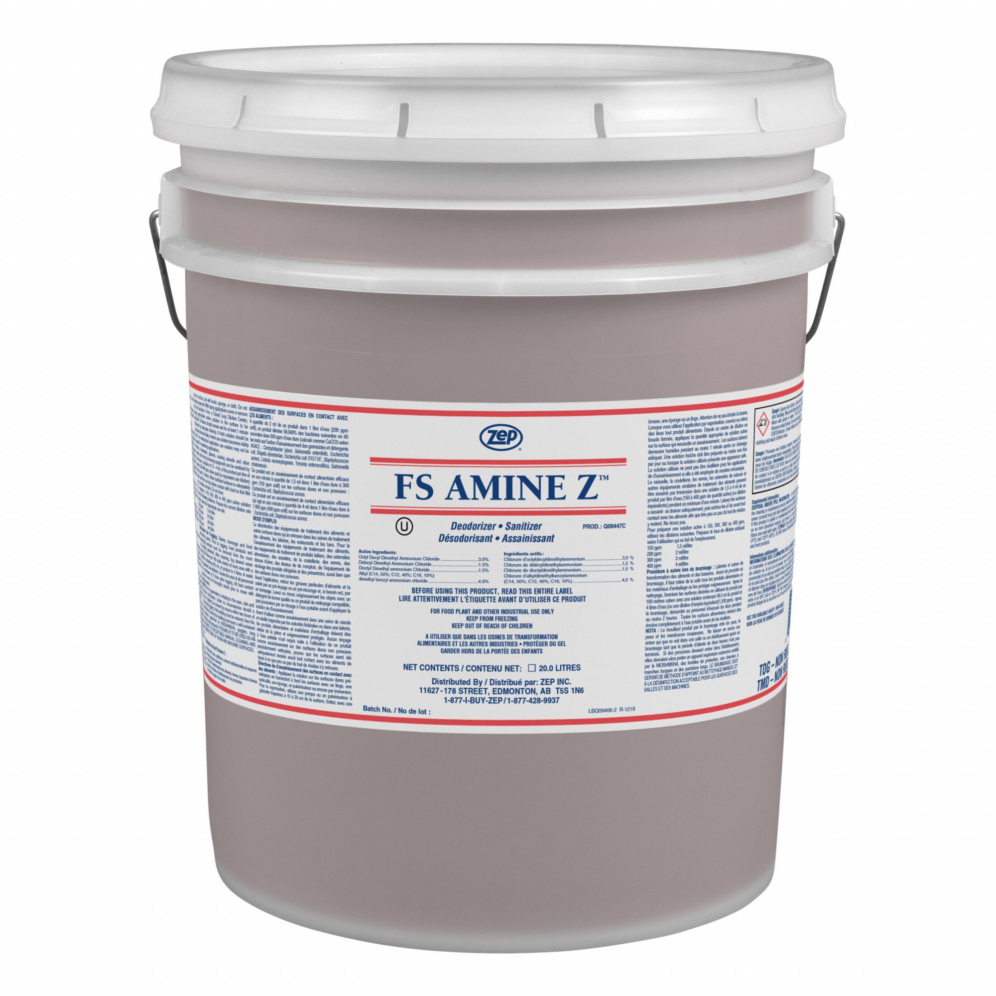 ZEP FS AMINE Z 20L - Food Sanitizing Equipment and Test Kits ...