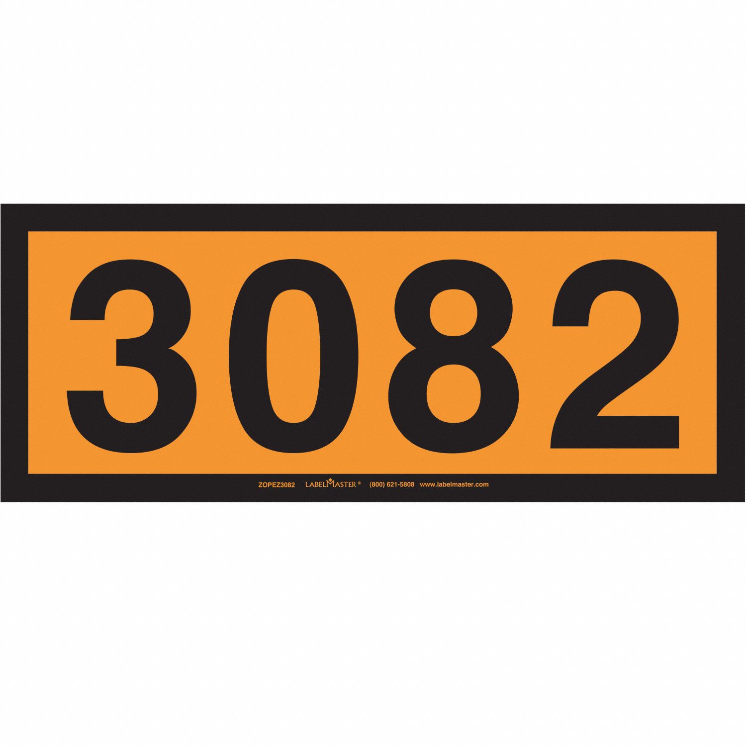 LABELMASTER, 3082, 6 5/16 in x 15 3/4 in, Orange Panel Placard - 807CV6 ...