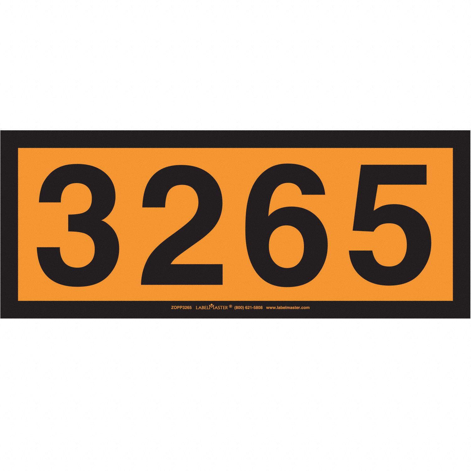 LABELMASTER, 3265, 6 5/16 in x 15 3/4 in, Orange Panel Placard - 807CW0 ...