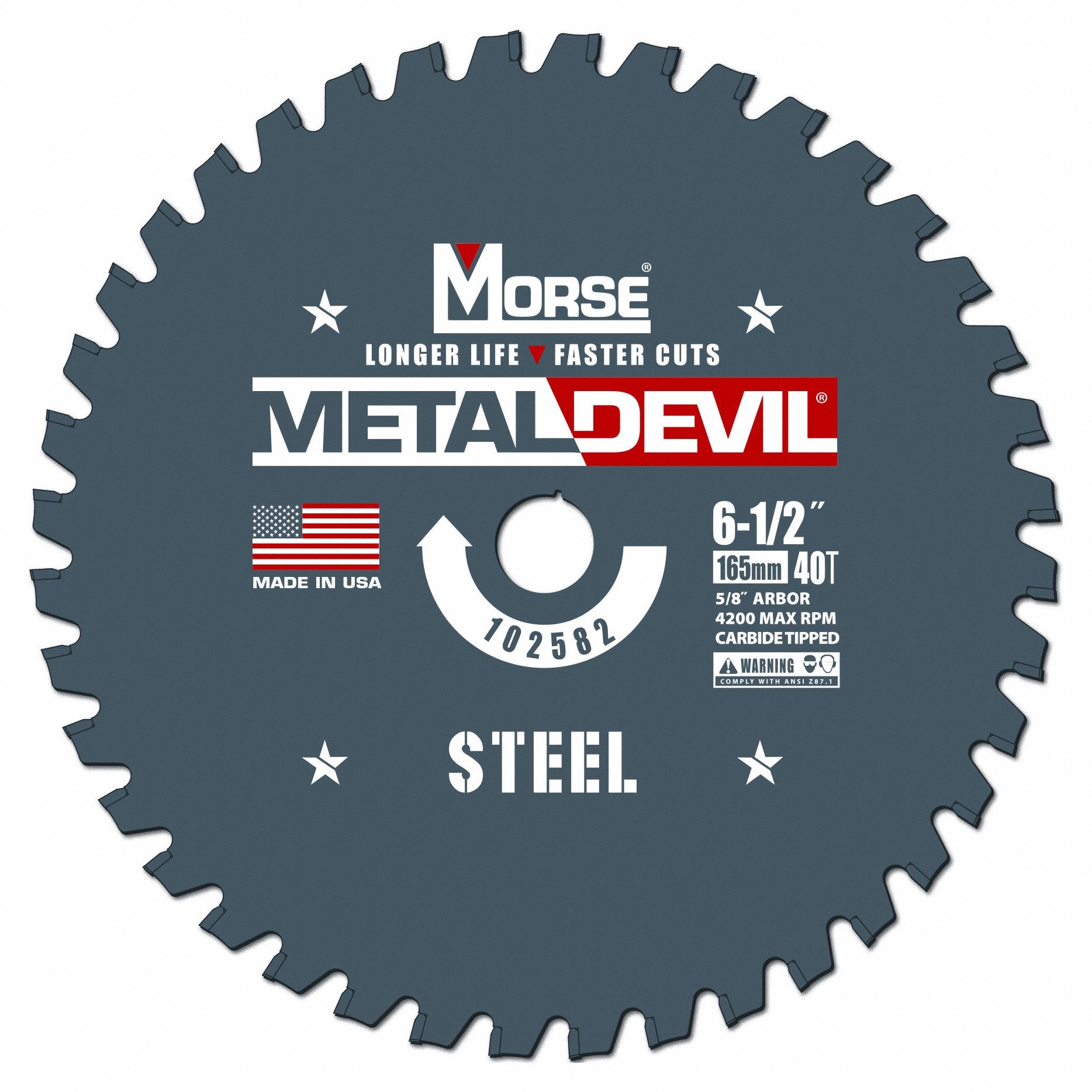 MORSE, 6 1/2 in Blade Dia., 40 Teeth, Circular Saw Blade - 817GN8 ...
