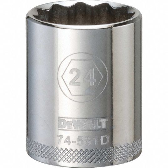 Deep Socket, 1/2in, 12-Point, 24MM - Grainger