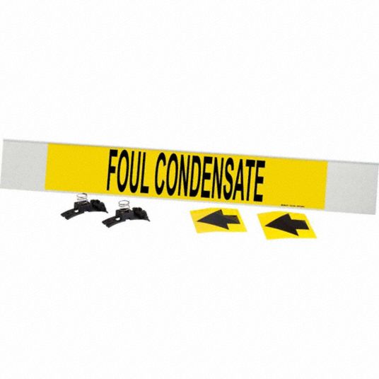 Foul Condensate, Yellow, Pipe Marker - 14H851|5691-HPHV - Grainger