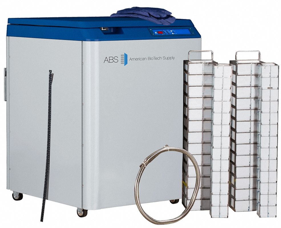 AMERICAN BIOTECH SUPPLY, 365 L Capacity, 17 in Overall Dia, Cryogenic ...