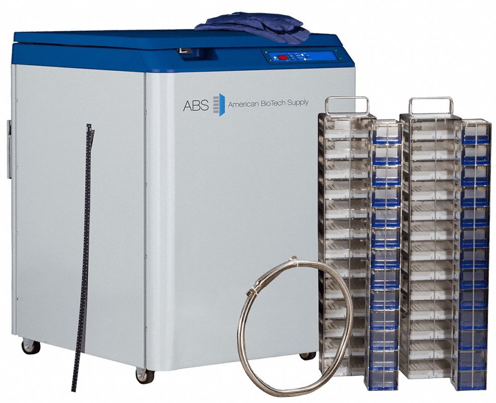 AMERICAN BIOTECH SUPPLY, 365 L Capacity, 17 in Overall Dia, Cryogenic ...