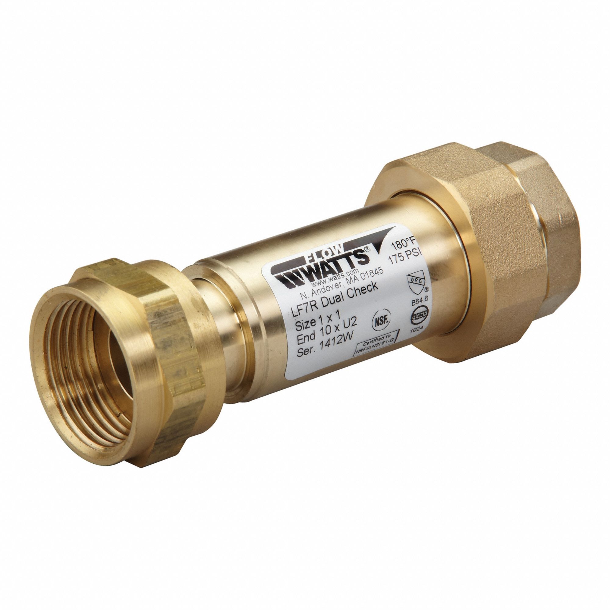 WATTS, LF7R, 1 in Pipe Size, Backflow Preventer - 793HH9|1X1 LF7R10-U2 ...
