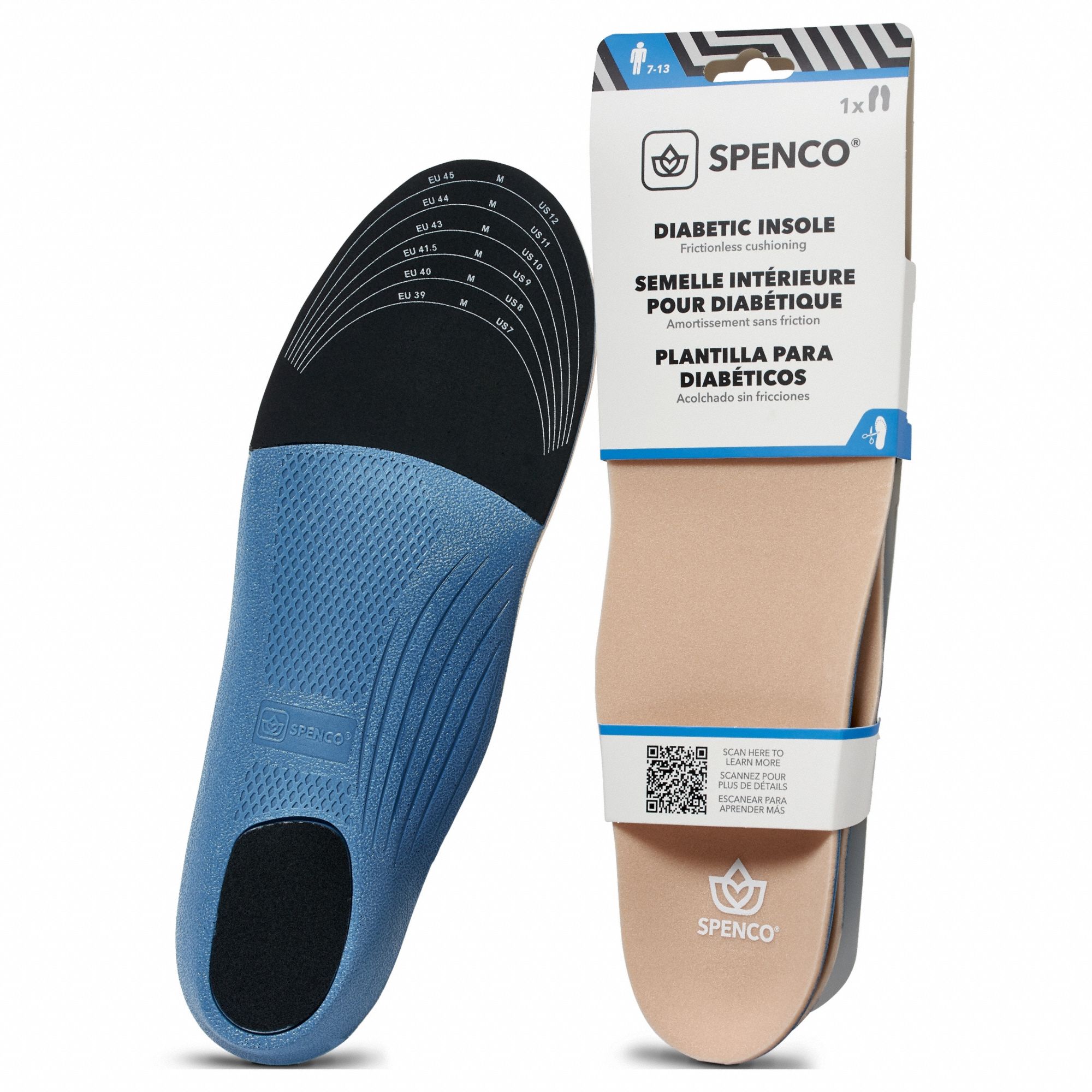 Blue, Black & Biege, Men's, Insole - 819UR1|92361 - Grainger