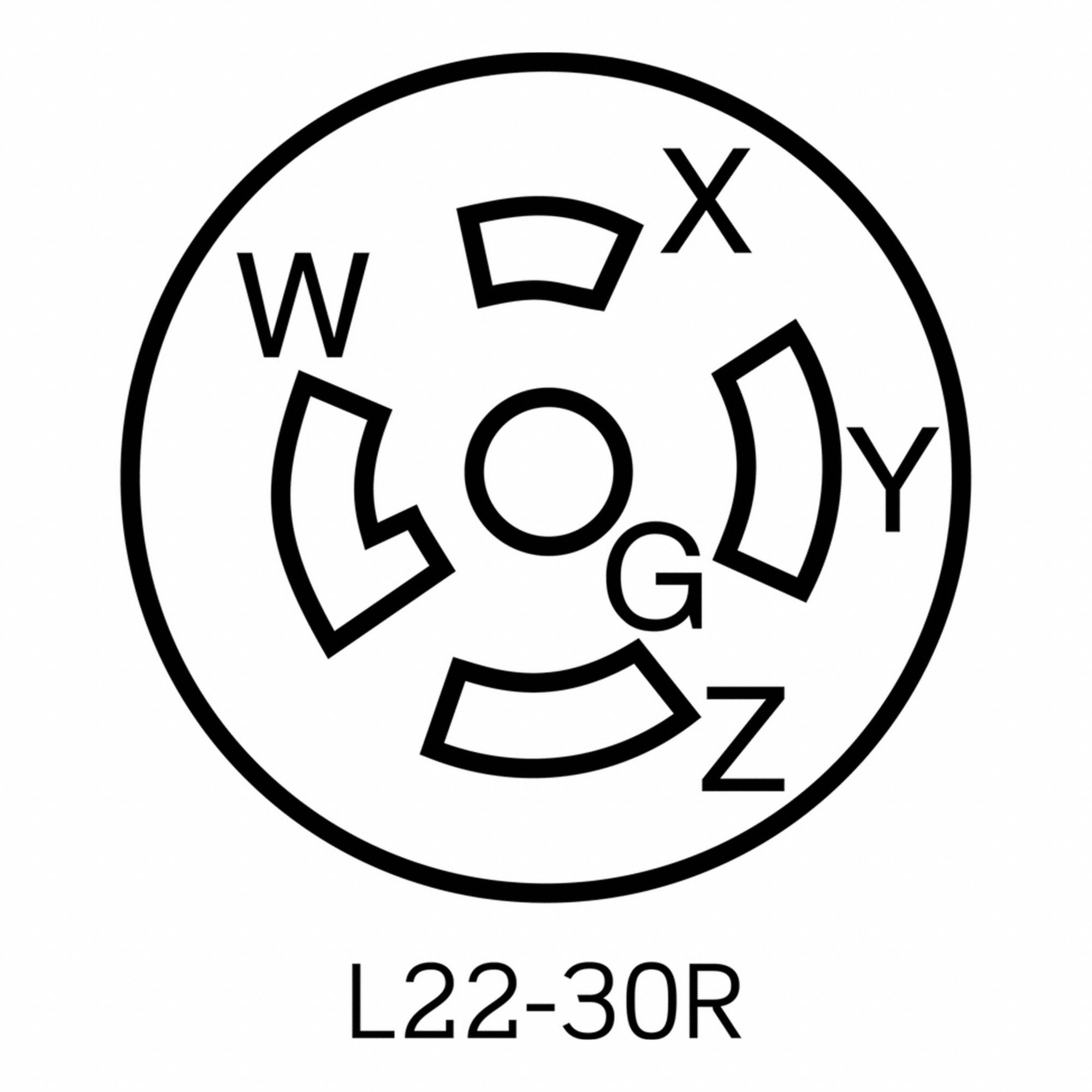 L22-30R, 30 A, Flush Mounting Lock Receptacle - 879HZ0|2820 - Grainger