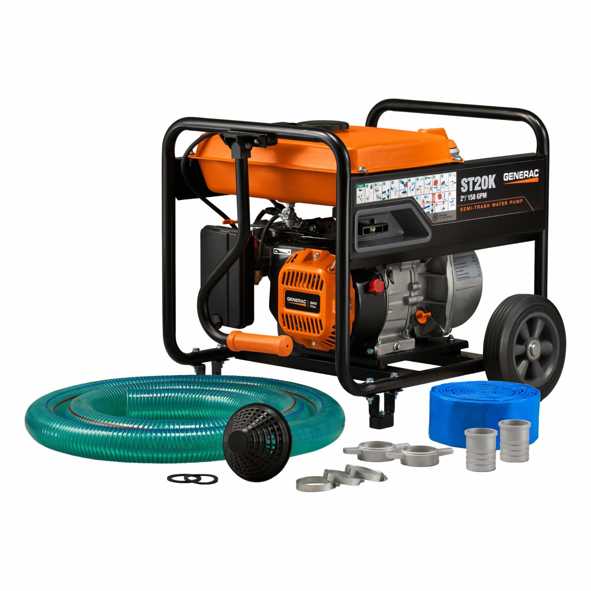 GENERAC, 2 in MNPT, 2 in MNPT, Engine Driven Pump - 855ZA2|ST20K - Grainger