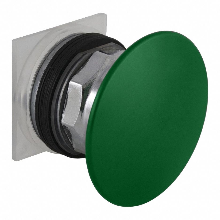 SCHNEIDER ELECTRIC, Green, 30 mm Mounting Size, Mushroom Head Push Button - 23Z302|9001KR25GM ...