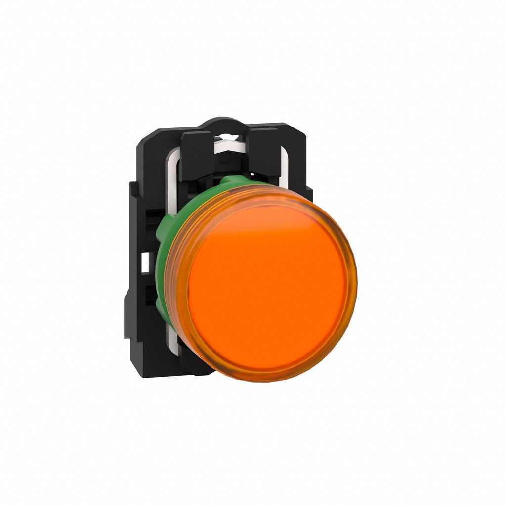 SCHNEIDER ELECTRIC, 22 mm Panel Mounting Size, Orange, Pilot Light ...