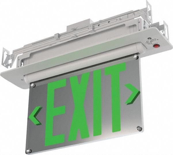 2 Faces, Green, Exit Sign - 902T89|BE W G UM M2 - Grainger