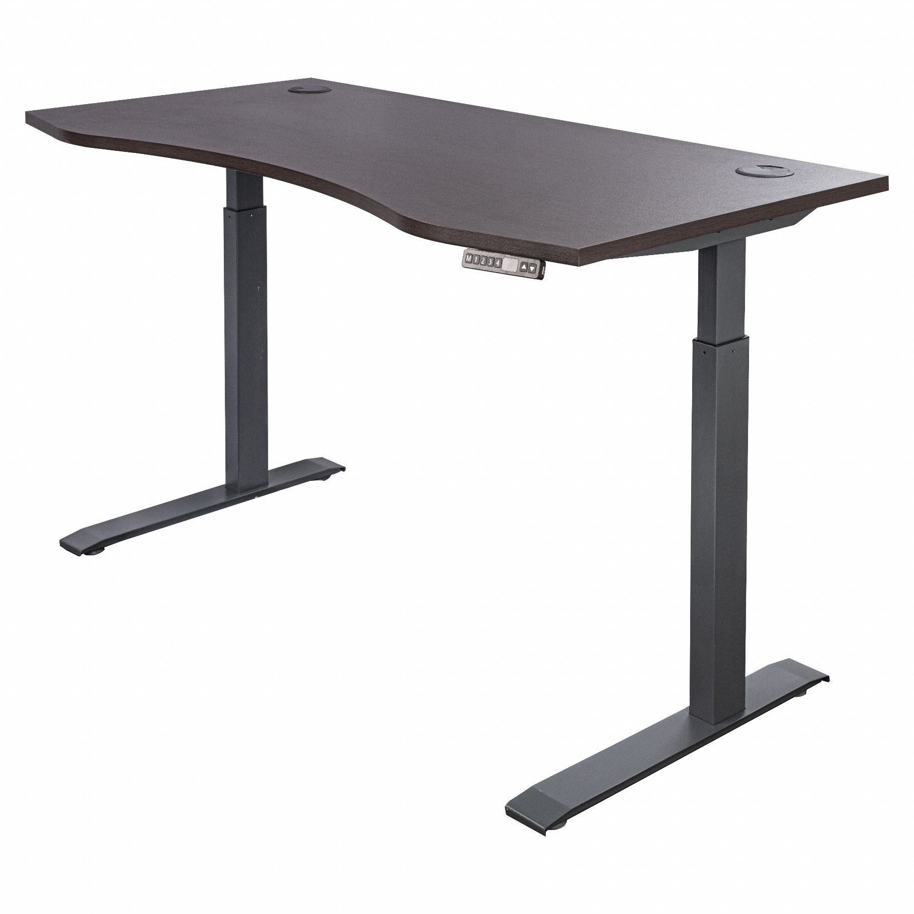 MOTIONWISE, Walnut, Particle Board, Electric Sit-Stand Desk - 61KH32 ...