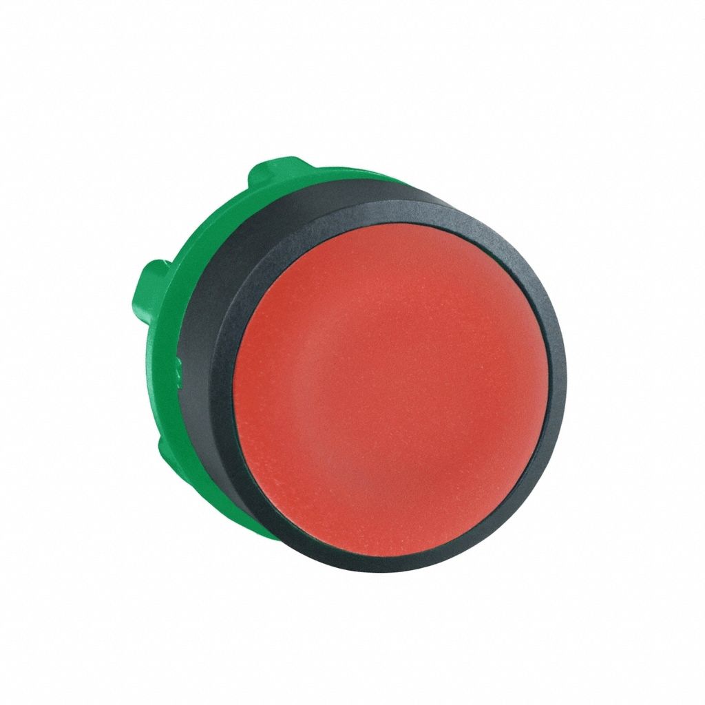 SCHNEIDER ELECTRIC, Red, 22 mm Mounting Size, Flush Push Button - 6HT21|ZB5AA4 - Grainger