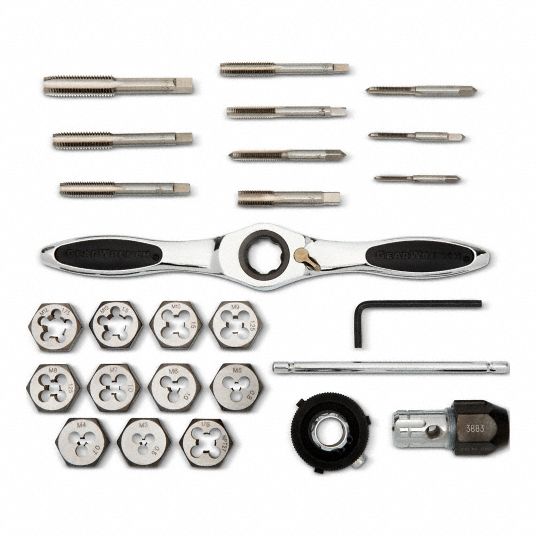 GEARWRENCH, 27 Pc, Carbon Steel Tap, Tap & Die Set - 397CC9|82814 ...