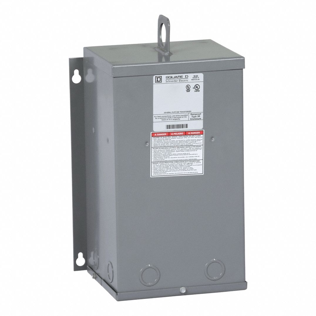 SQUARE D, 3 kVA Power Rating, 120 x 240V AC, Buck Boost Transformer ...