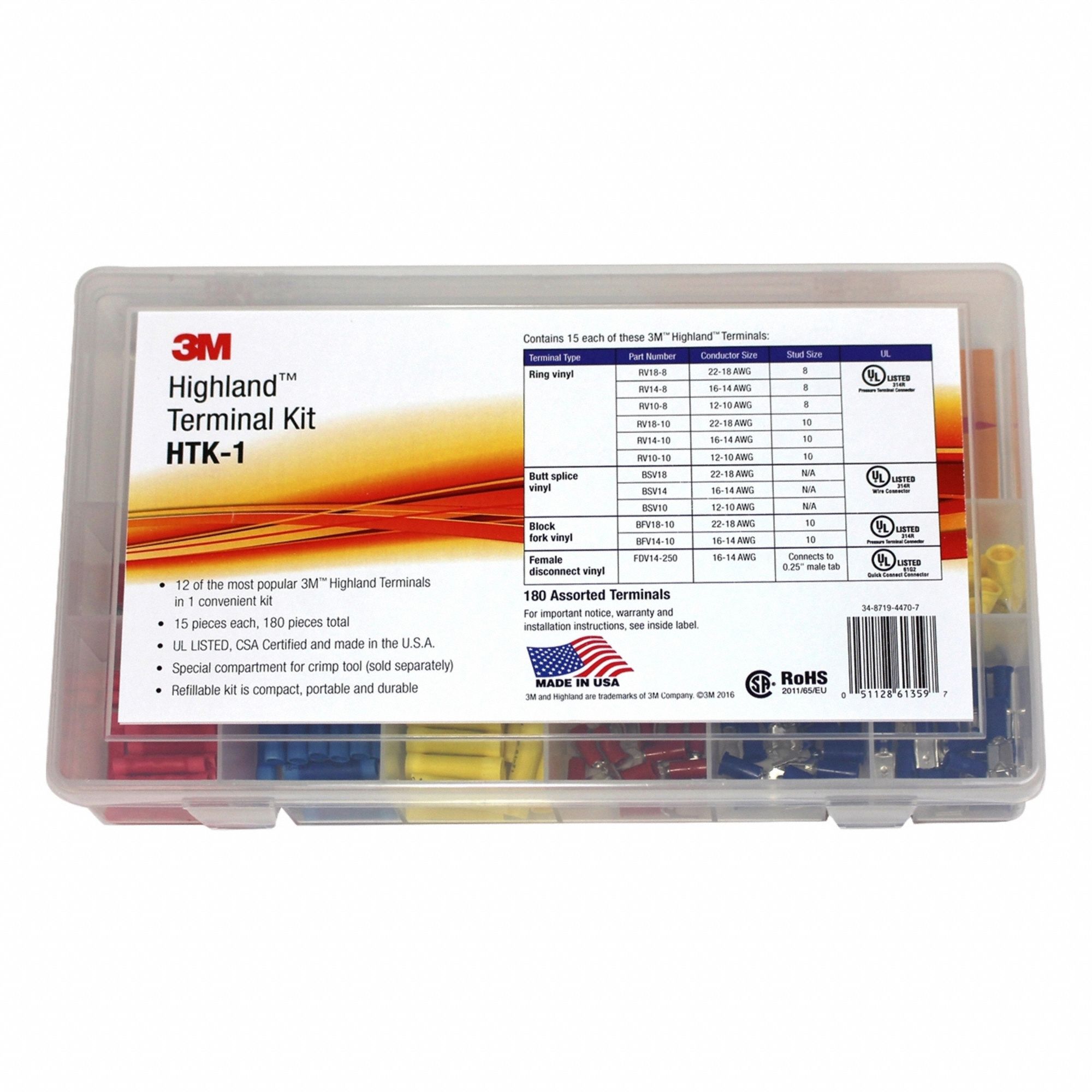 3M, 180 Pieces, 22 AWG – 10 AWG Wire Sizes, Wire Connector - 899EP9 ...