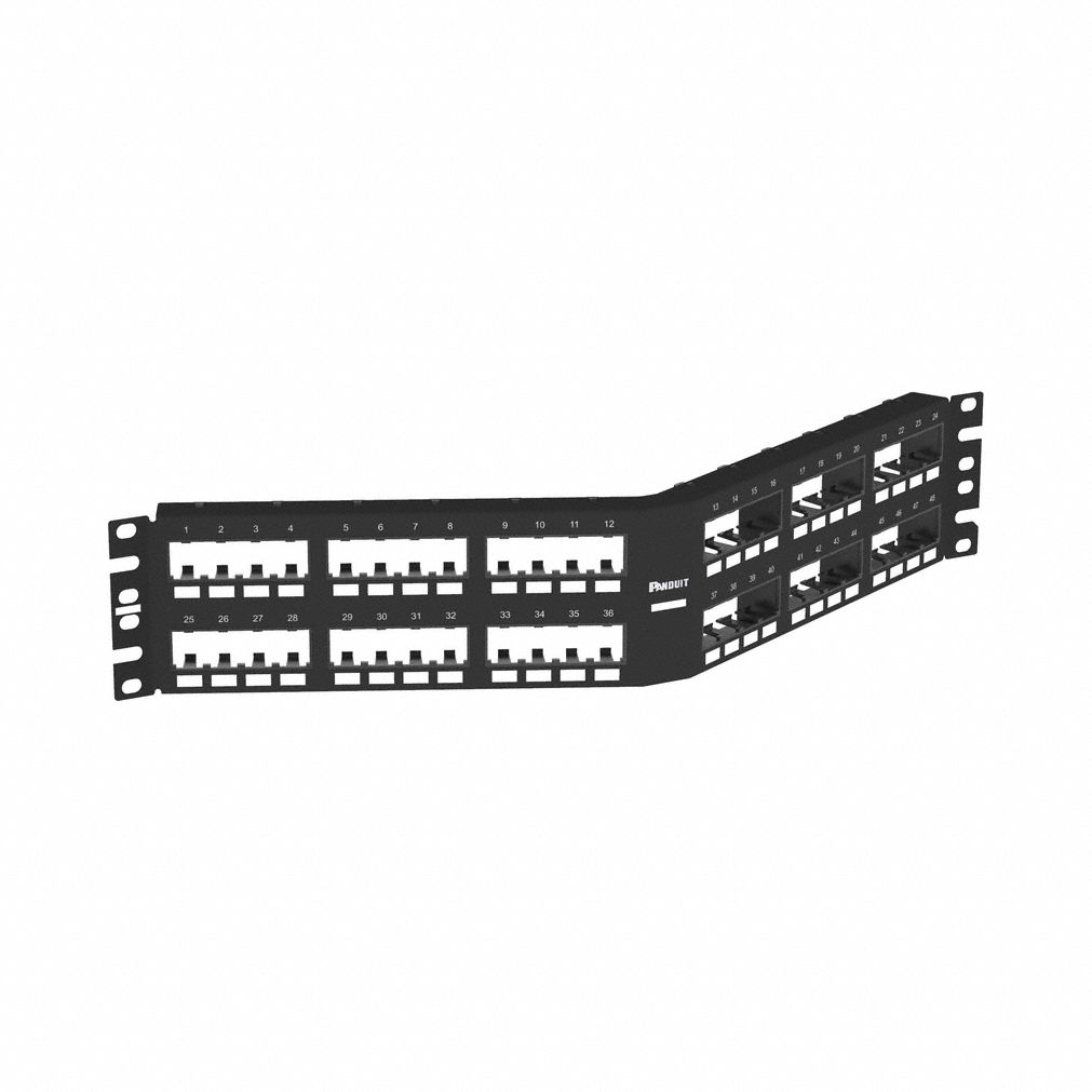 PANDUIT, 48 Ports, 2 Rack Units, Patch Panel - 880FK7|CPPA48FMWBLY ...