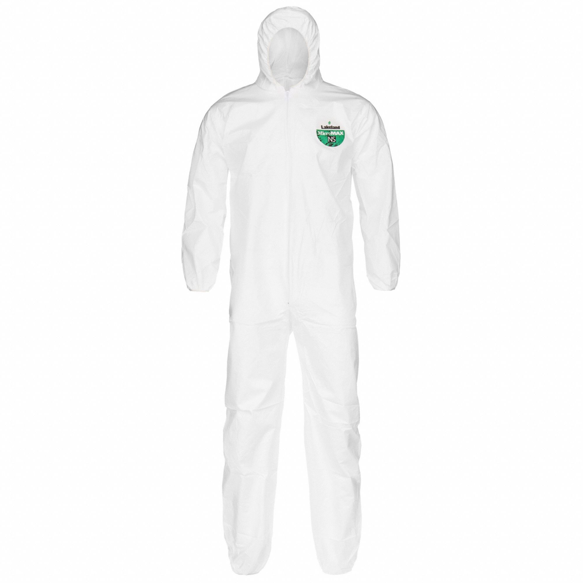 LAKELAND, M, Microporous Film Laminate, Hooded Disposable Coveralls ...