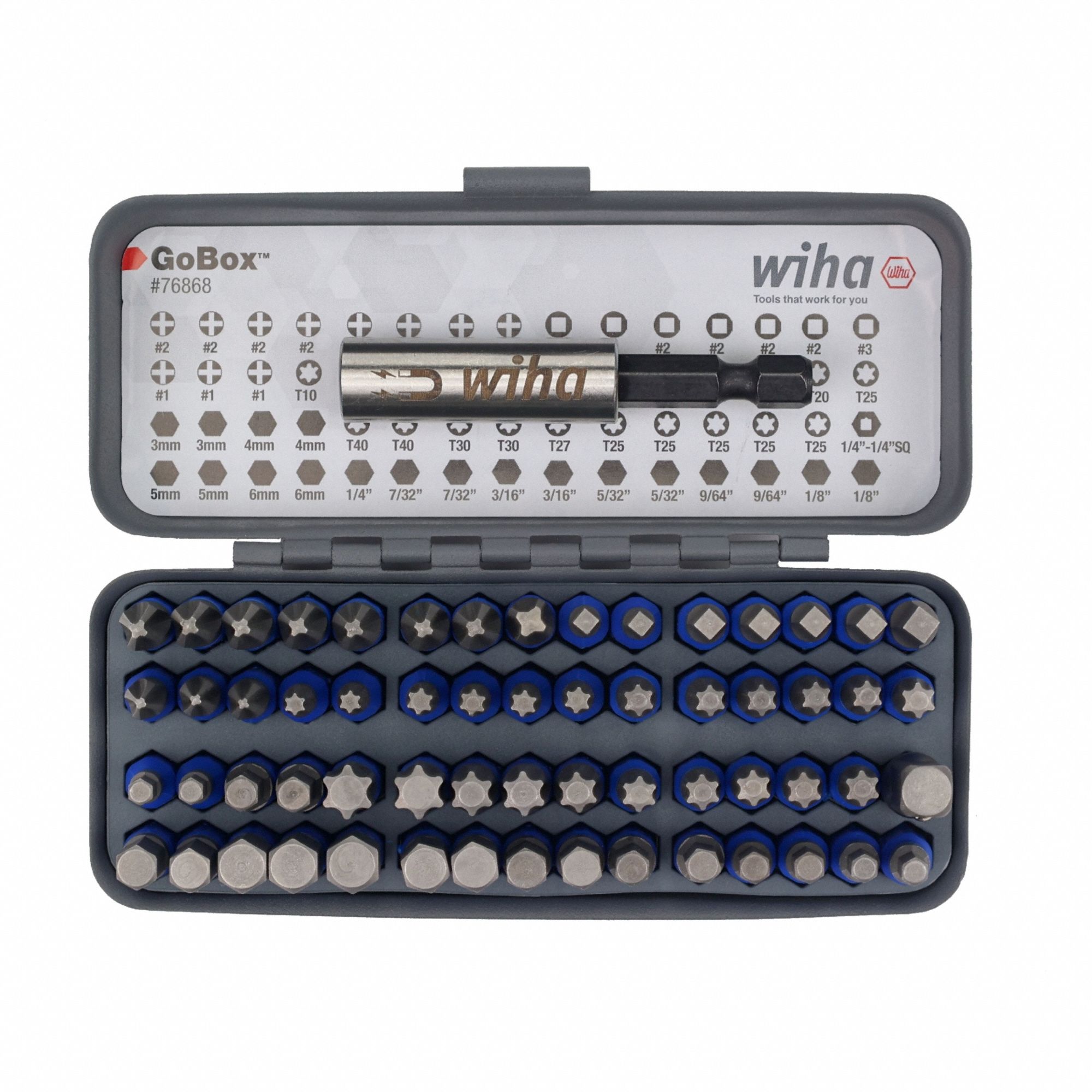 WIHA, SAE, 1/4 in Drive Size, Impact Socket Bit Sets - 885Z70|76868 ...