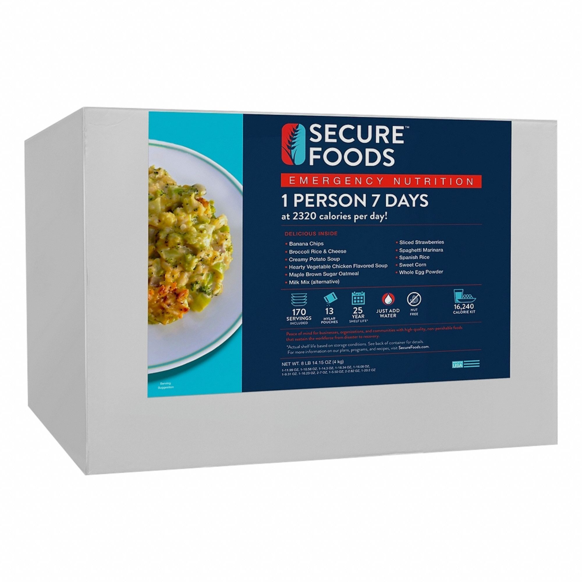 SECURE FOODS, 11 lb Size, 1 People Served, Disaster and Emergency Meal ...