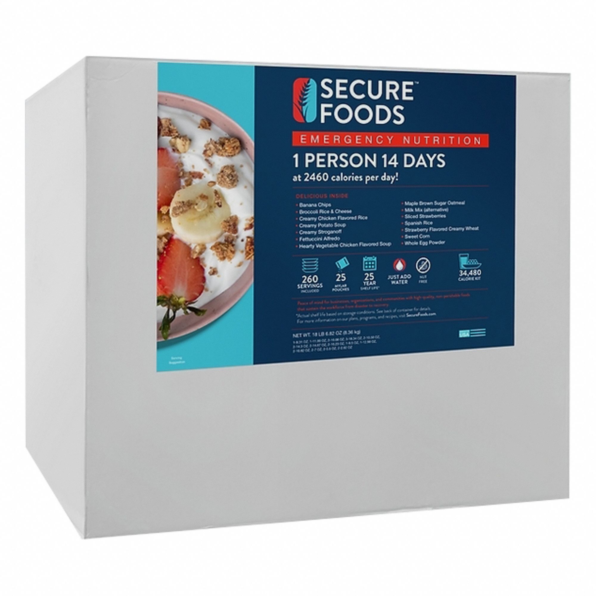 SECURE FOODS, 21 lb Size, 1 People Served, Disaster and Emergency Meal ...