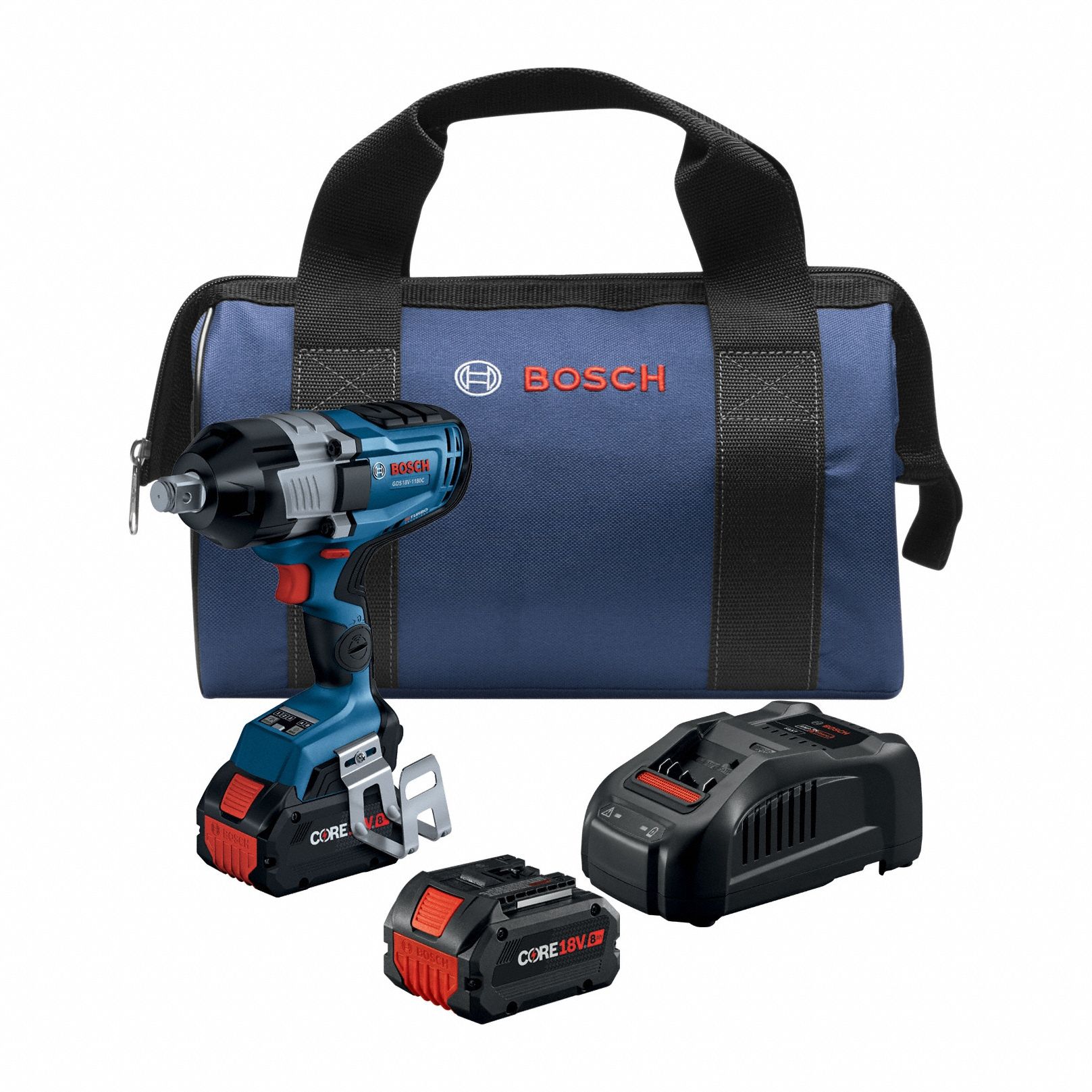 BOSCH, 3/4 in Drive Size, 1,180 ft-lb Fastening Torque, Impact Wrench ...