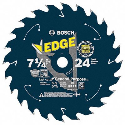 BOSCH, Tooth Edge Cordless Circular Saw Blade - 846AM9|CBCL724 - Grainger