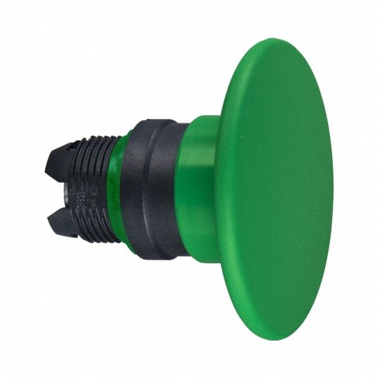 SCHNEIDER ELECTRIC, Green, 22 mm Mounting Size, Mushroom Head Push ...