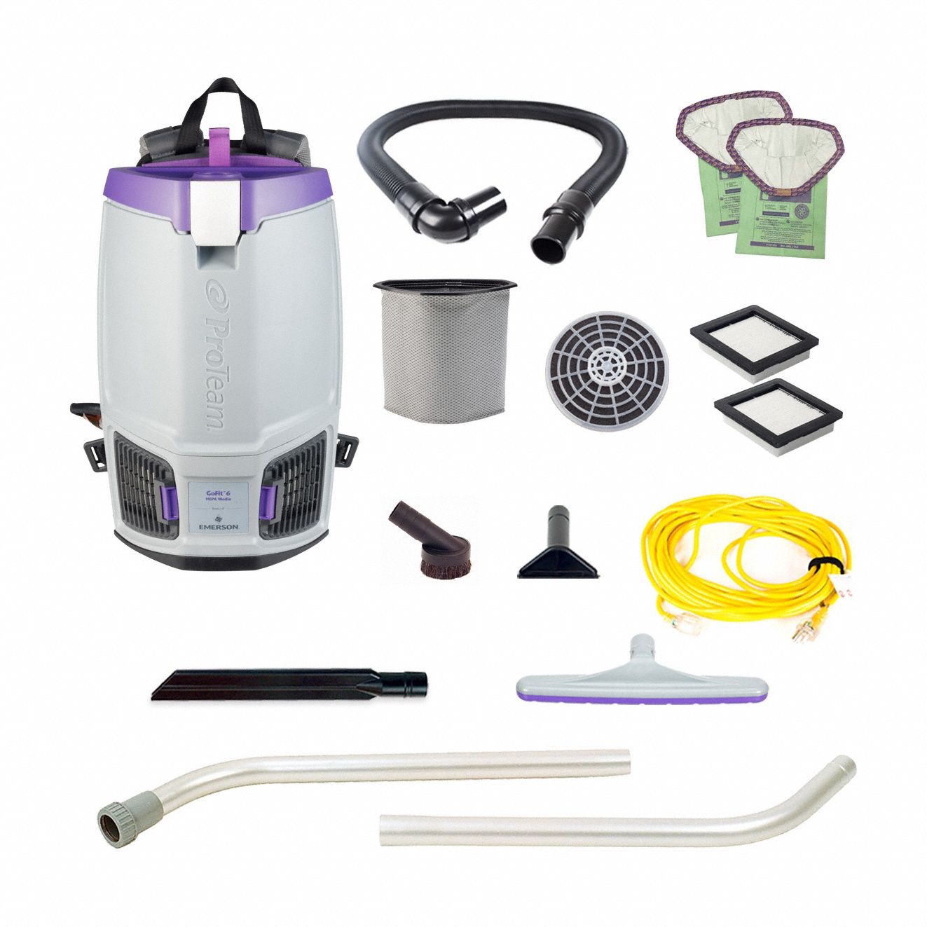 PROTEAM, 153 cfm Vacuum Air Flow, 12 lb Wt, Backpack Vacuum - 842V64|107697 - Grainger