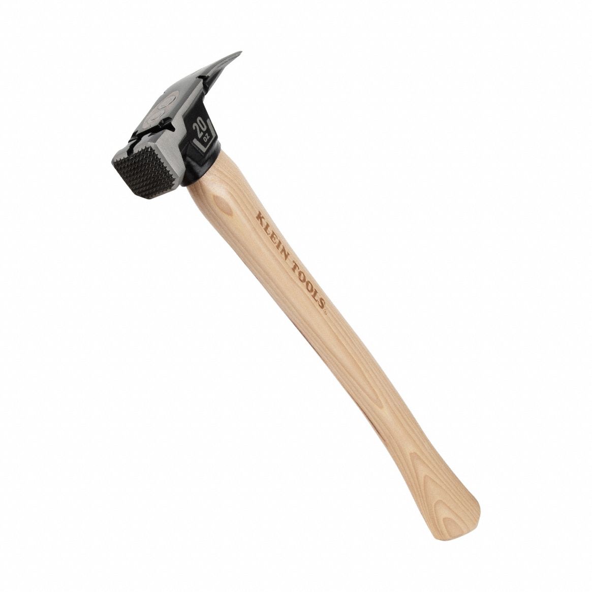 Forged Steel, Plain Grip, Milled Face Hickory Hammer, 20 oz - 395VA5 ...