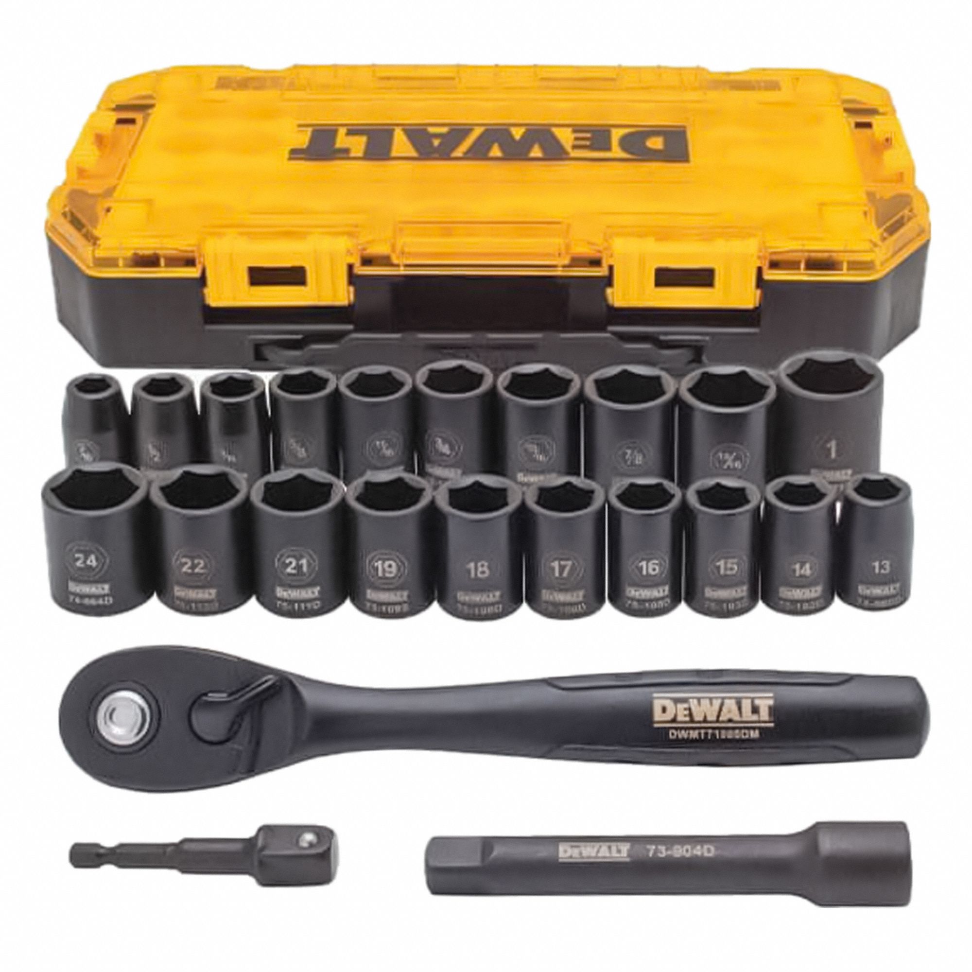 Impact Combo Socket Set,1/2in,23PC Set - Grainger