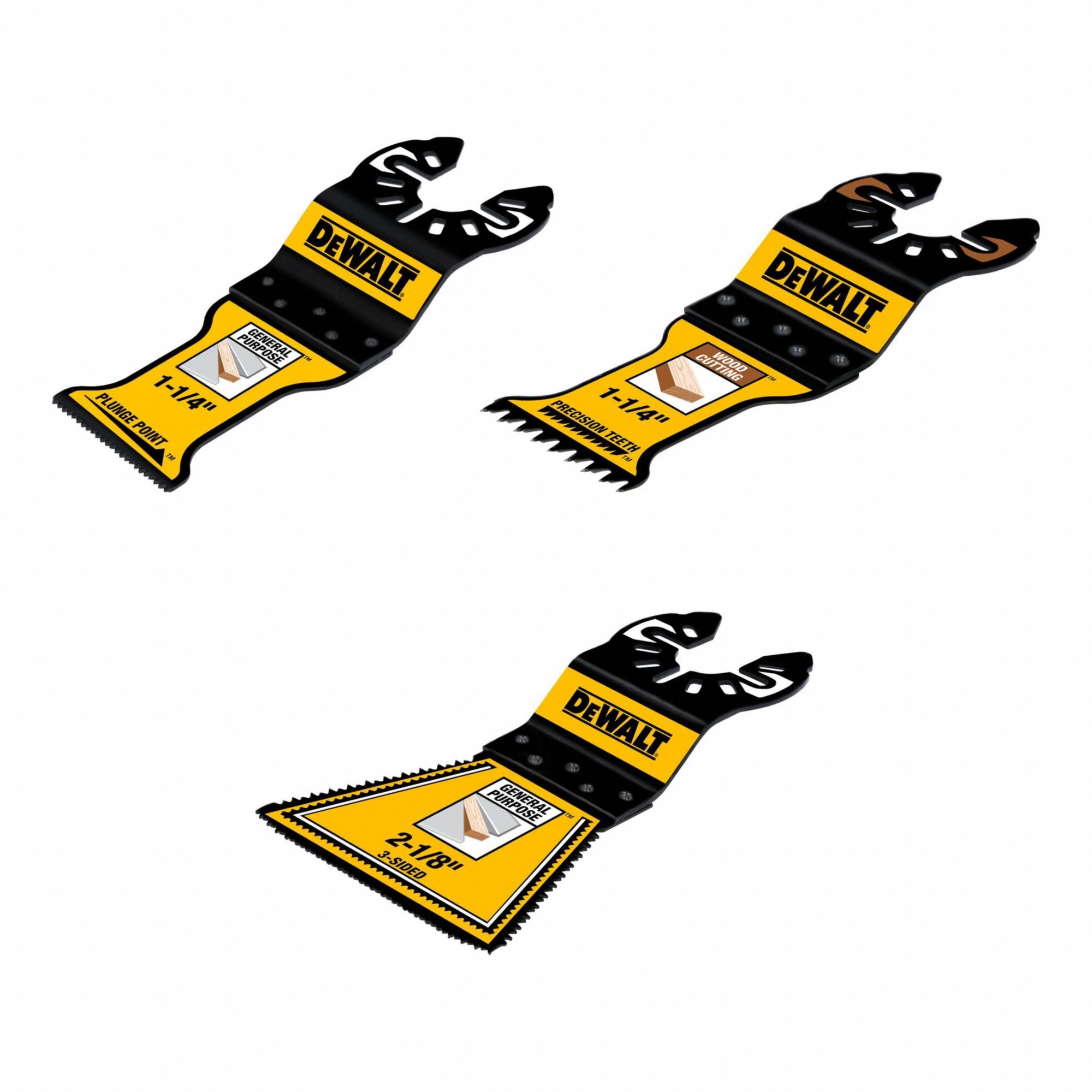DEWALT, 3 Blades, Semi-Circular, Oscillating Tool Blade Set - 879D37 ...