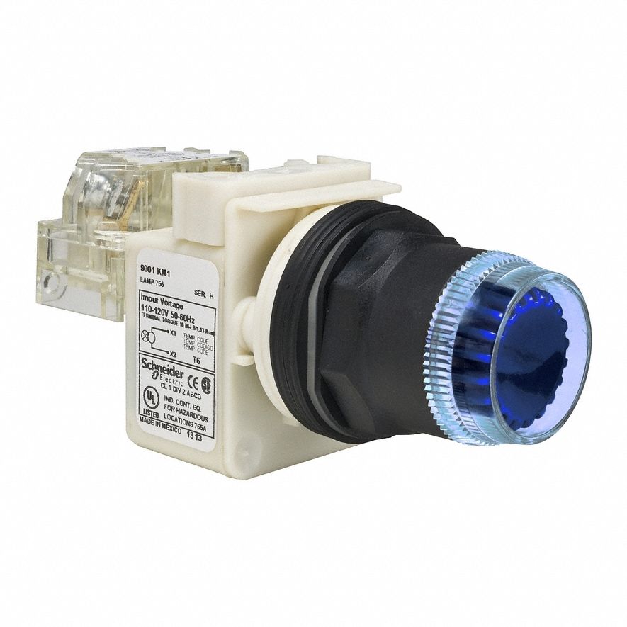 SCHNEIDER ELECTRIC, 30 mm Mounting Size, Non-Metallic, Flush Push ...
