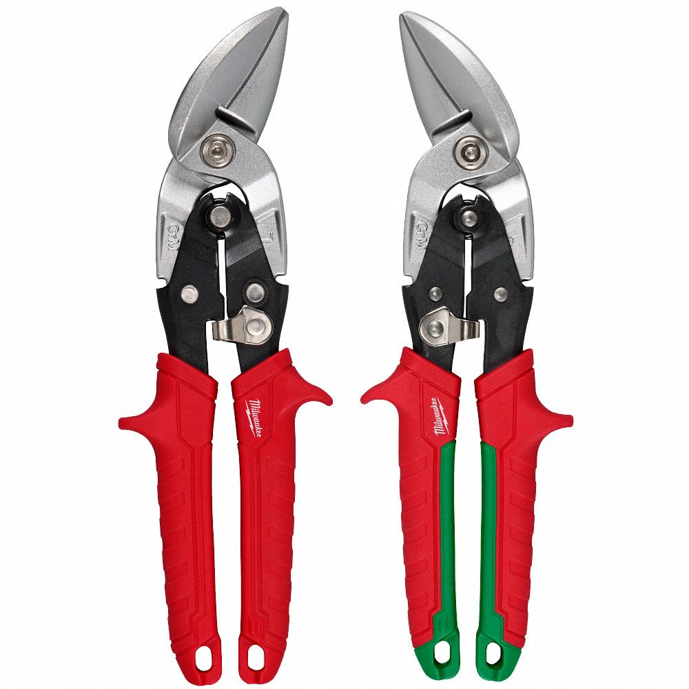 MILWAUKEE, Left/Right, 10 in Overall Lg, Aviation Snip Set - 851GW4|48 ...