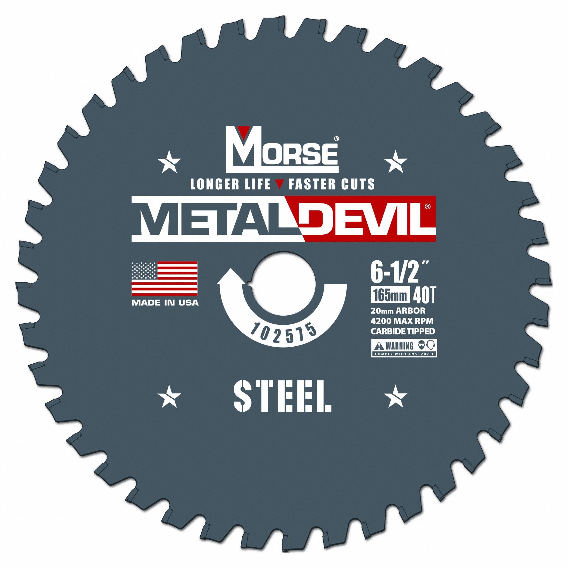 MORSE, 6 1/2 in Blade Dia., 40 Teeth, Circular Saw Blade - 817GR1 ...