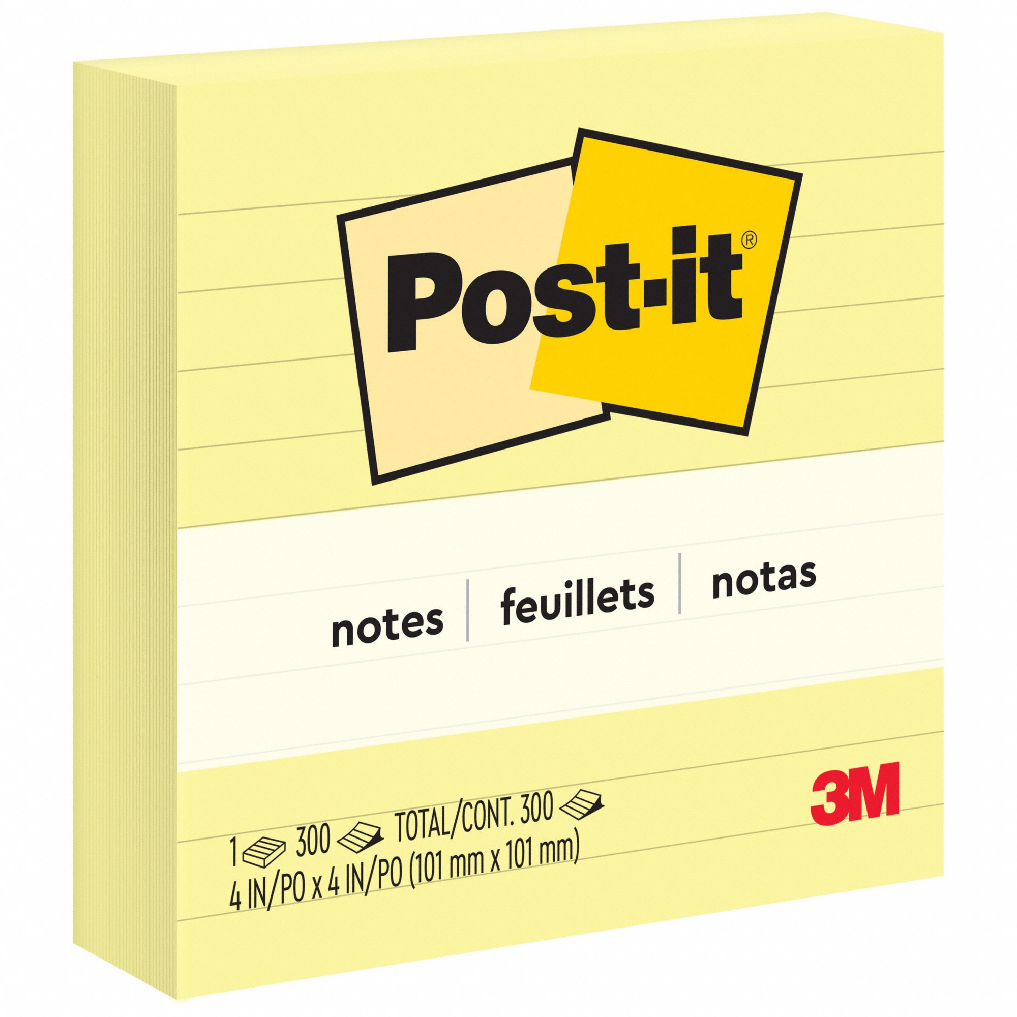 POST-IT, Yellow, Std, Sticky Notes - 293X56|675-YL - Grainger