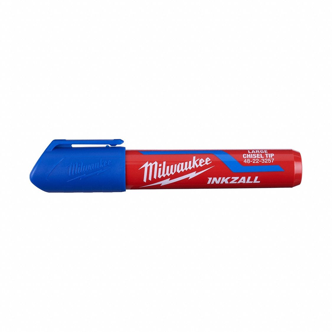 MILWAUKEE, Chisel, Blue, Chisel Tip Blue Marker - 843RC2|48-22-3257 ...