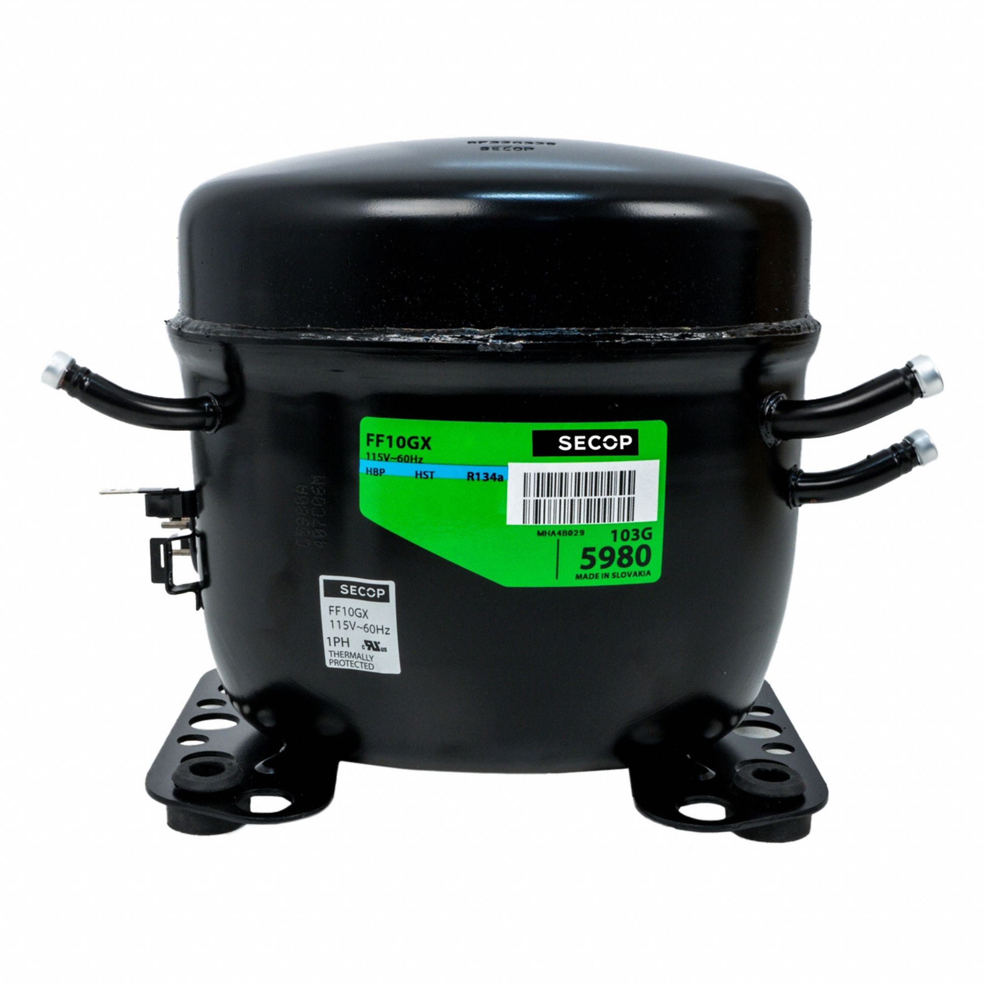 EMBRACO, Reciprocating, 3,147 BtuH Cooling, Compressor - 828AE8|FF10GX ...