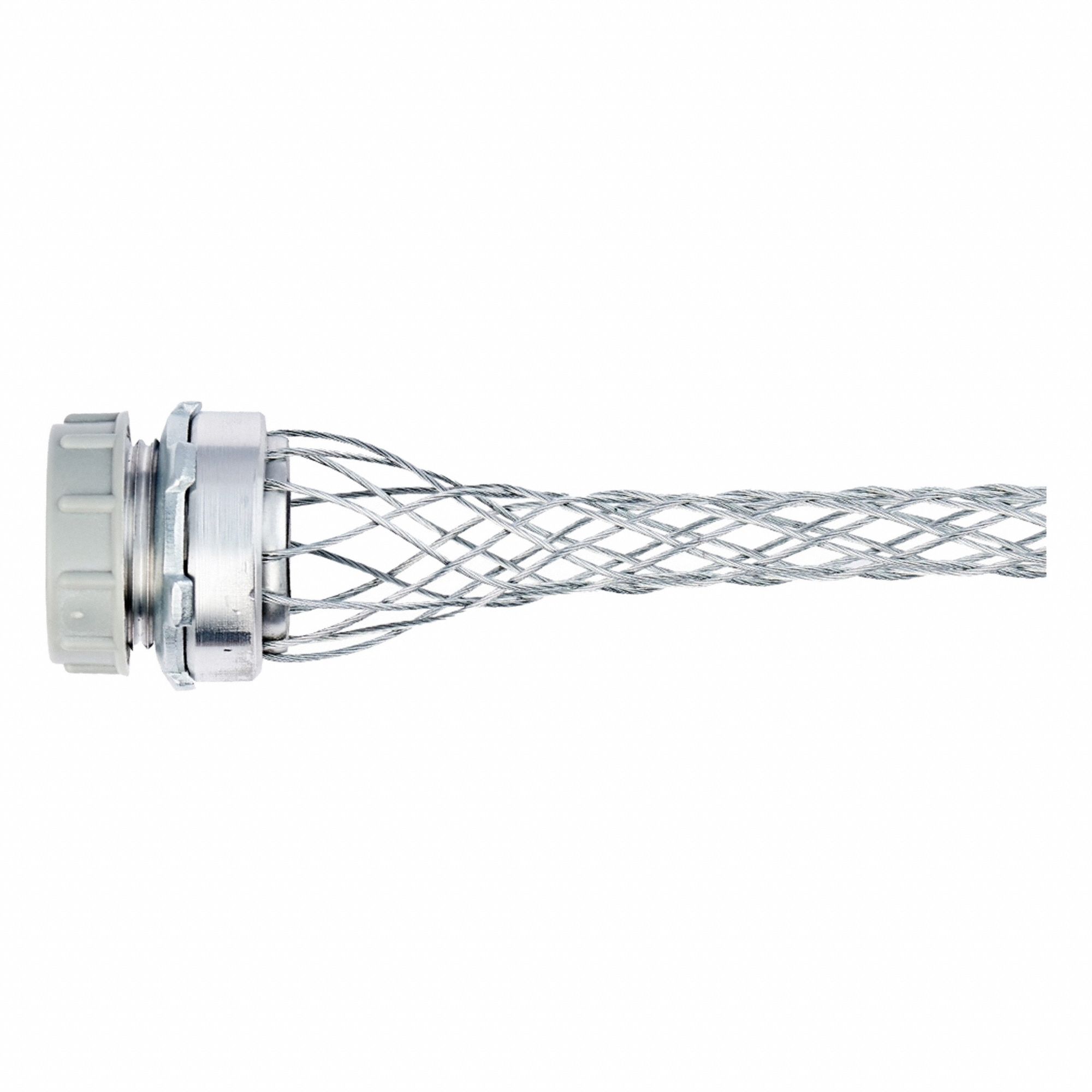 Straight, Aluminum Cord Grip/Galvanized Steel Mesh, Strain Relief Grip ...