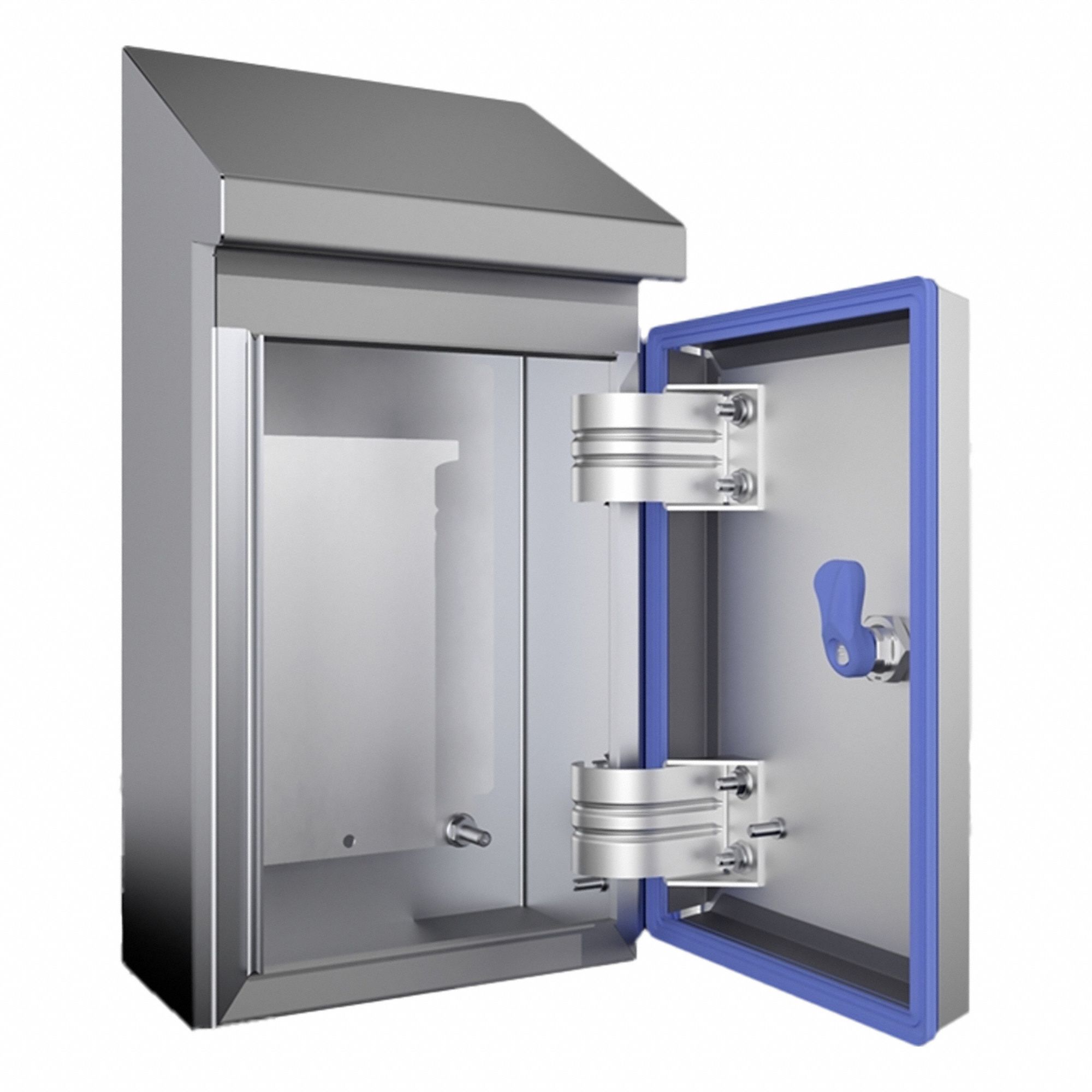 RITTAL, 304 Stainless Steel, 17 in x 8 in x 6 in, Sloped Top Enclosure ...