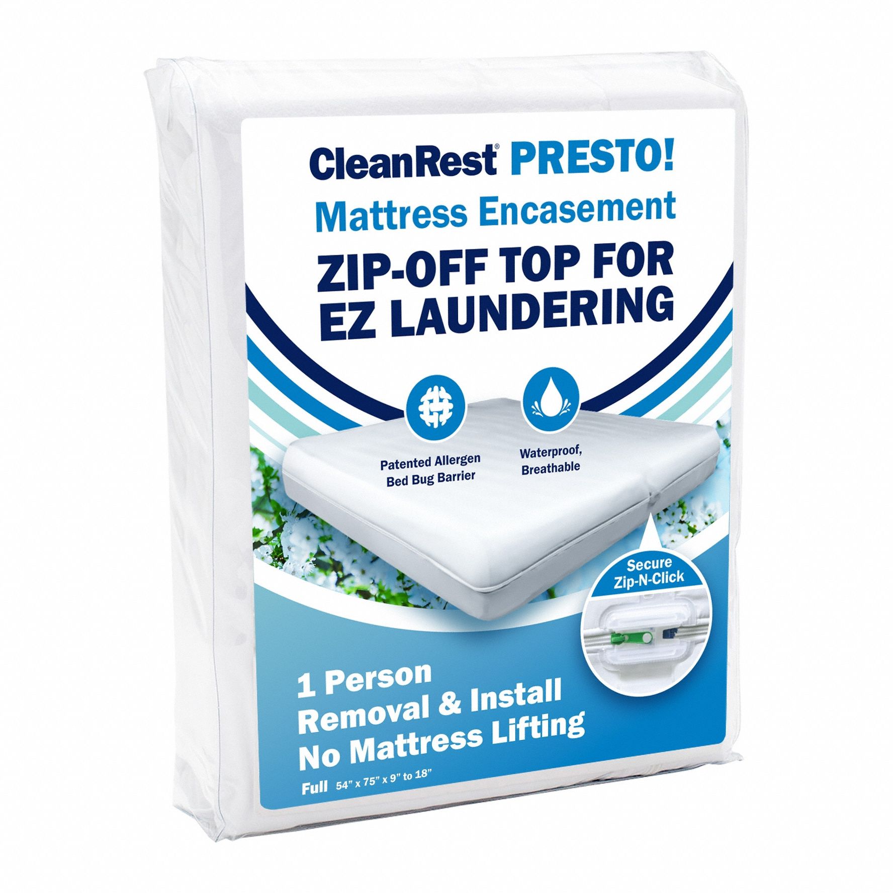 CLEANREST, Full, 75 in Overall Lg, Bedbug Barrier - 892DD8|845168017794 ...