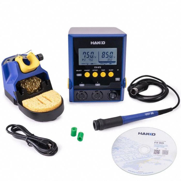 HAKKO, 2 Channel, 200 W, Soldering Station - 845X45|FX-972 - Grainger