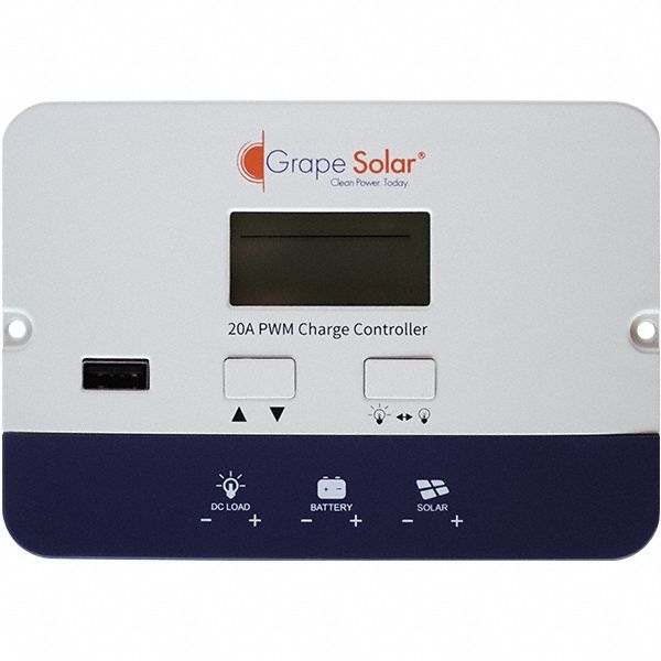 GRAPE SOLAR, 10 A Max Current, 30 V DC Max Solar Input Volt, Charge ...