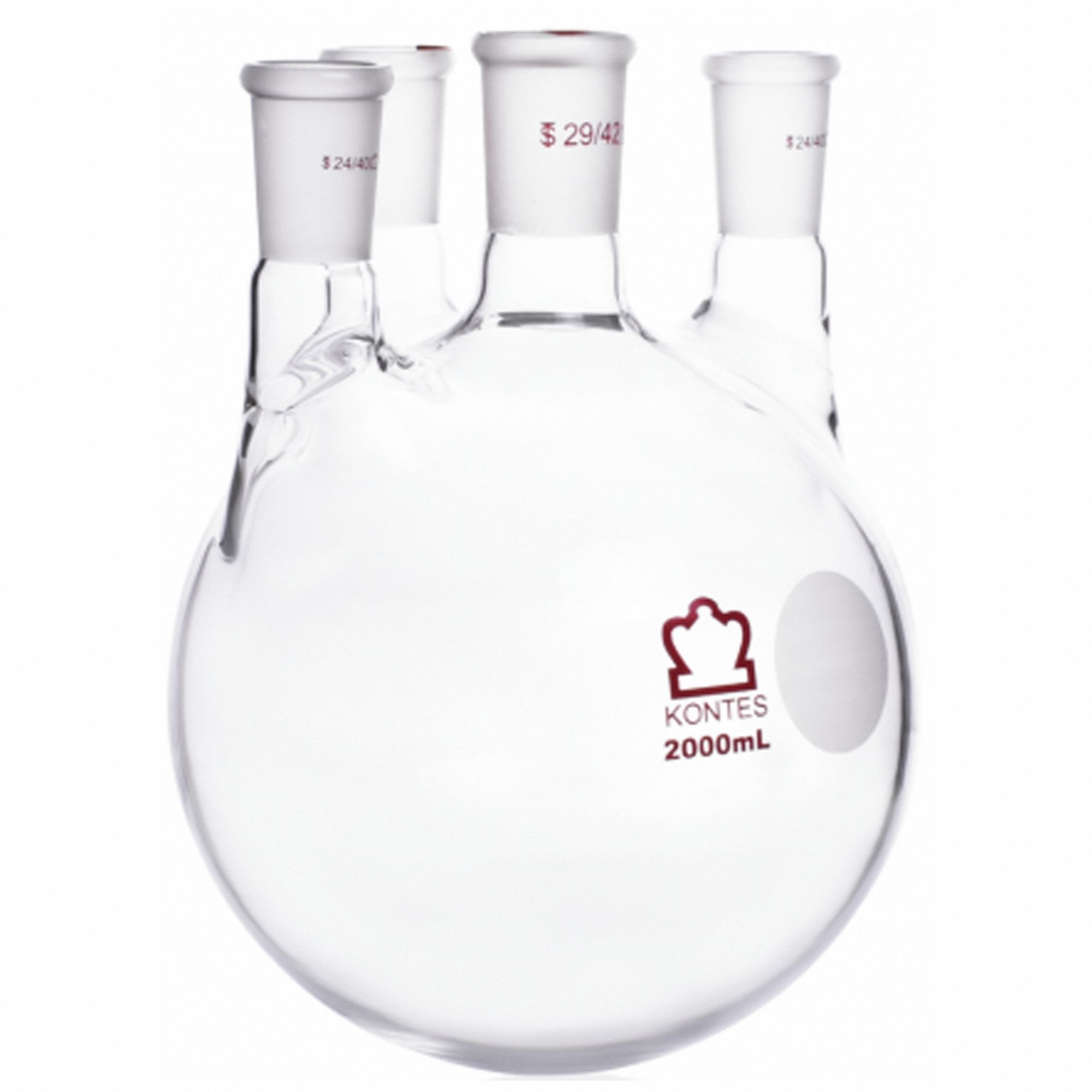Borosilicate Glass, 2 L Capacity - mL, Round Bottom Flask - 52NJ13 ...