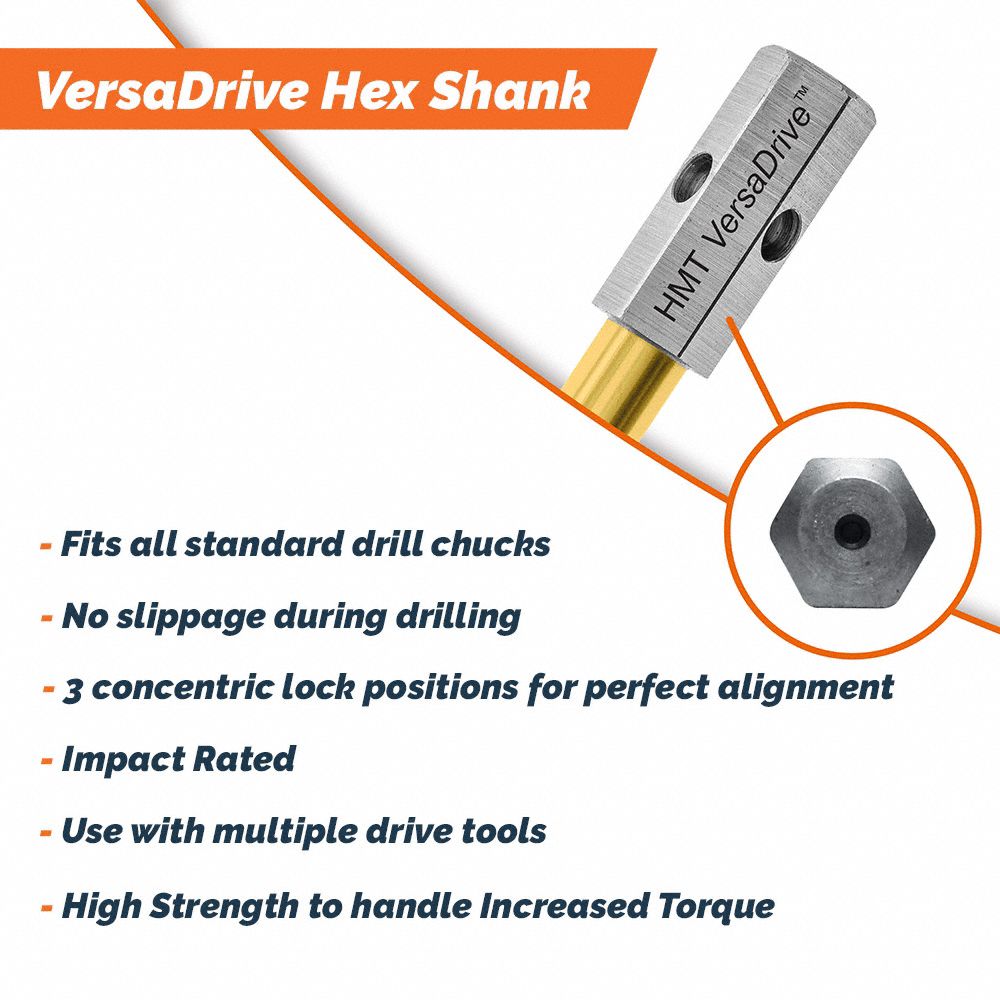 VERSADRIVE, 16 Pc, 6 mm to 22 mm, Drill Bit Set - 893GE2|209015-SET16 ...