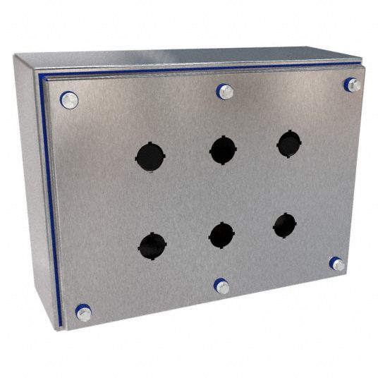 HAMMOND, 22mm, 6 Holes, Push Button Enclosure - 819ZG5|HYMPB6SS - Grainger